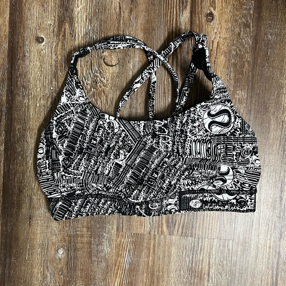 Lululemon Energy Bra Rare Logo Pattern - Gem